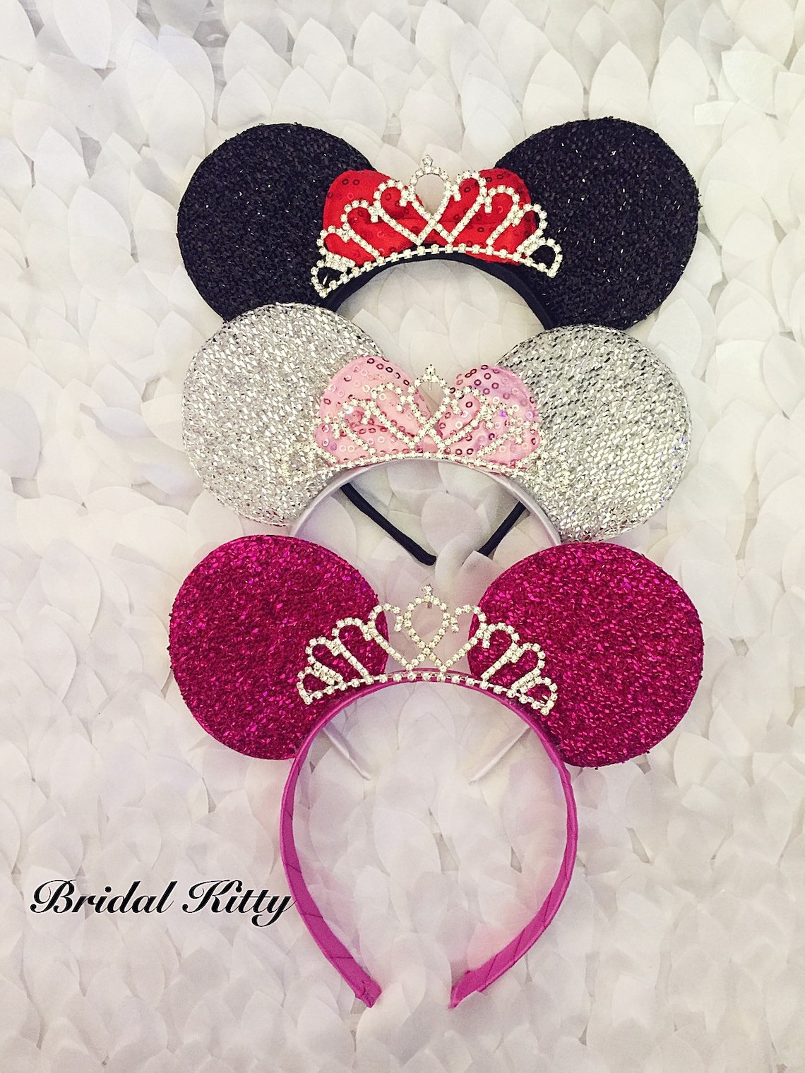 Minnie Mouse Ears Tiara Crown Disney Bachelorette Party Veil | Etsy