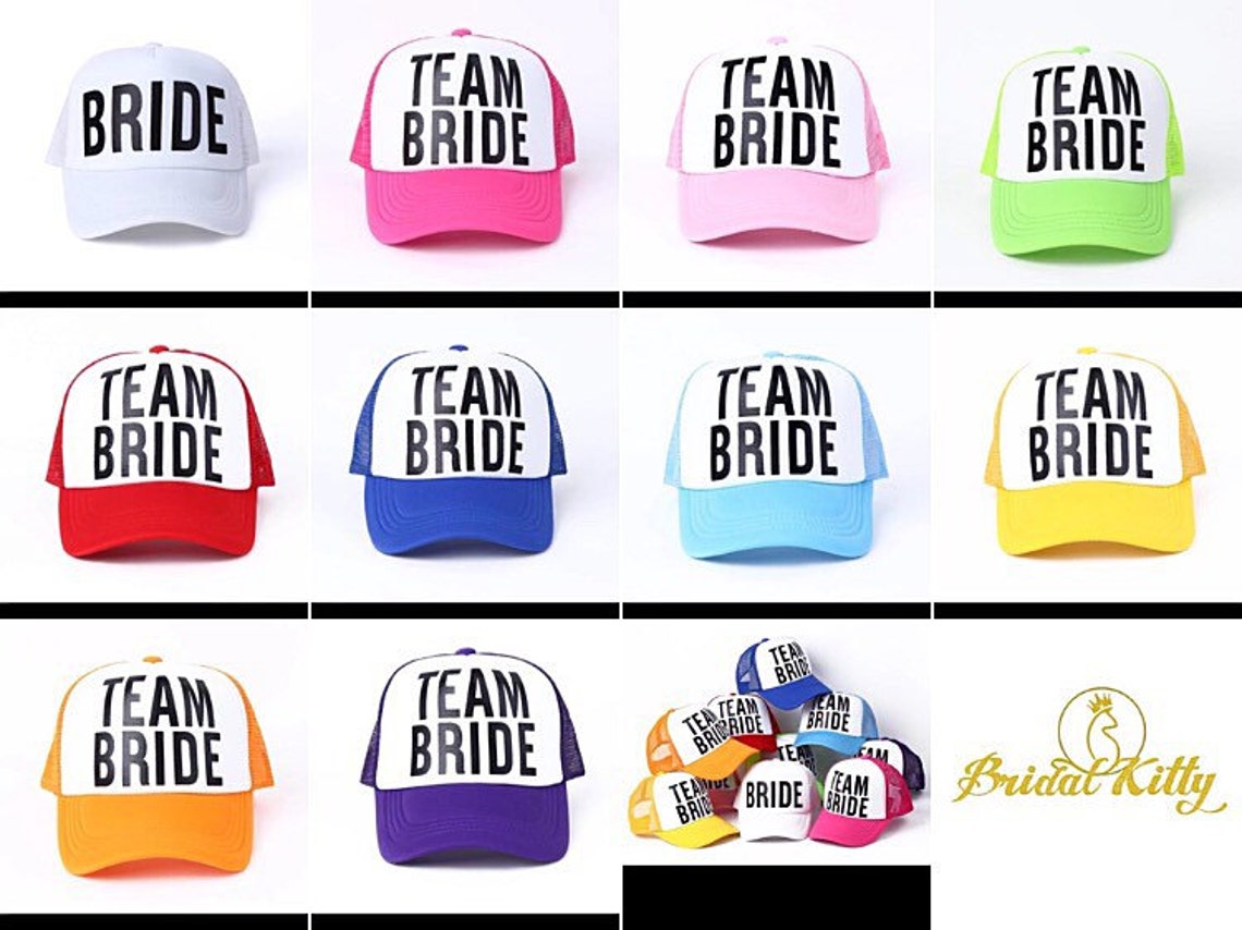 Team Bride Hats Bachelorette Party Hats Booty Veil Set Bride - Etsy