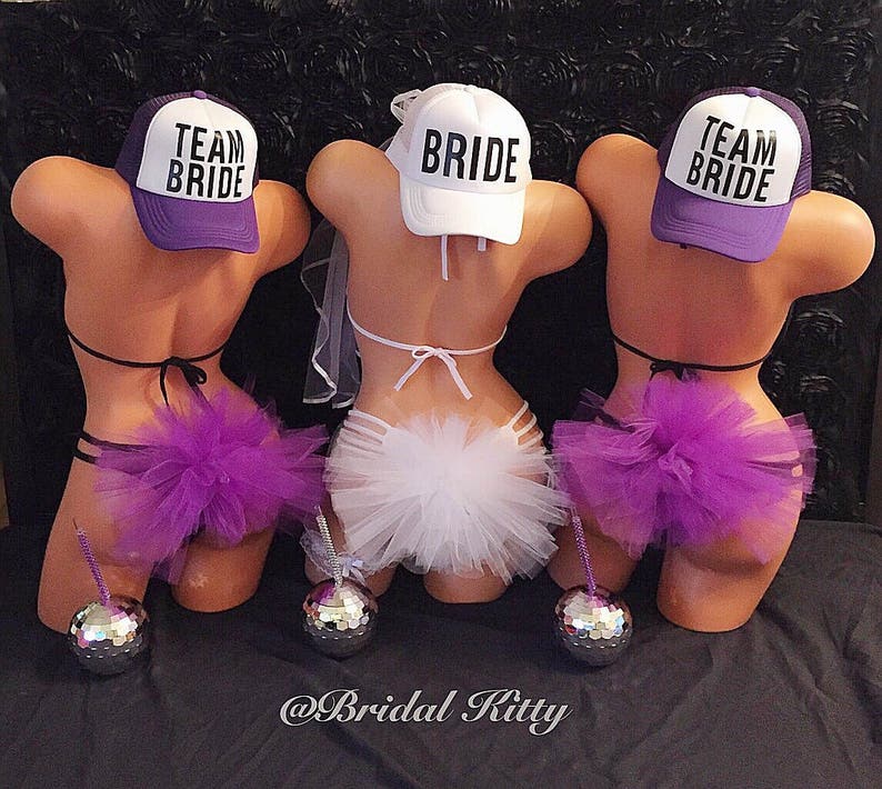 Bachelorette Party Booty Veil Team Bride Tribe Squad Trucker Etsy