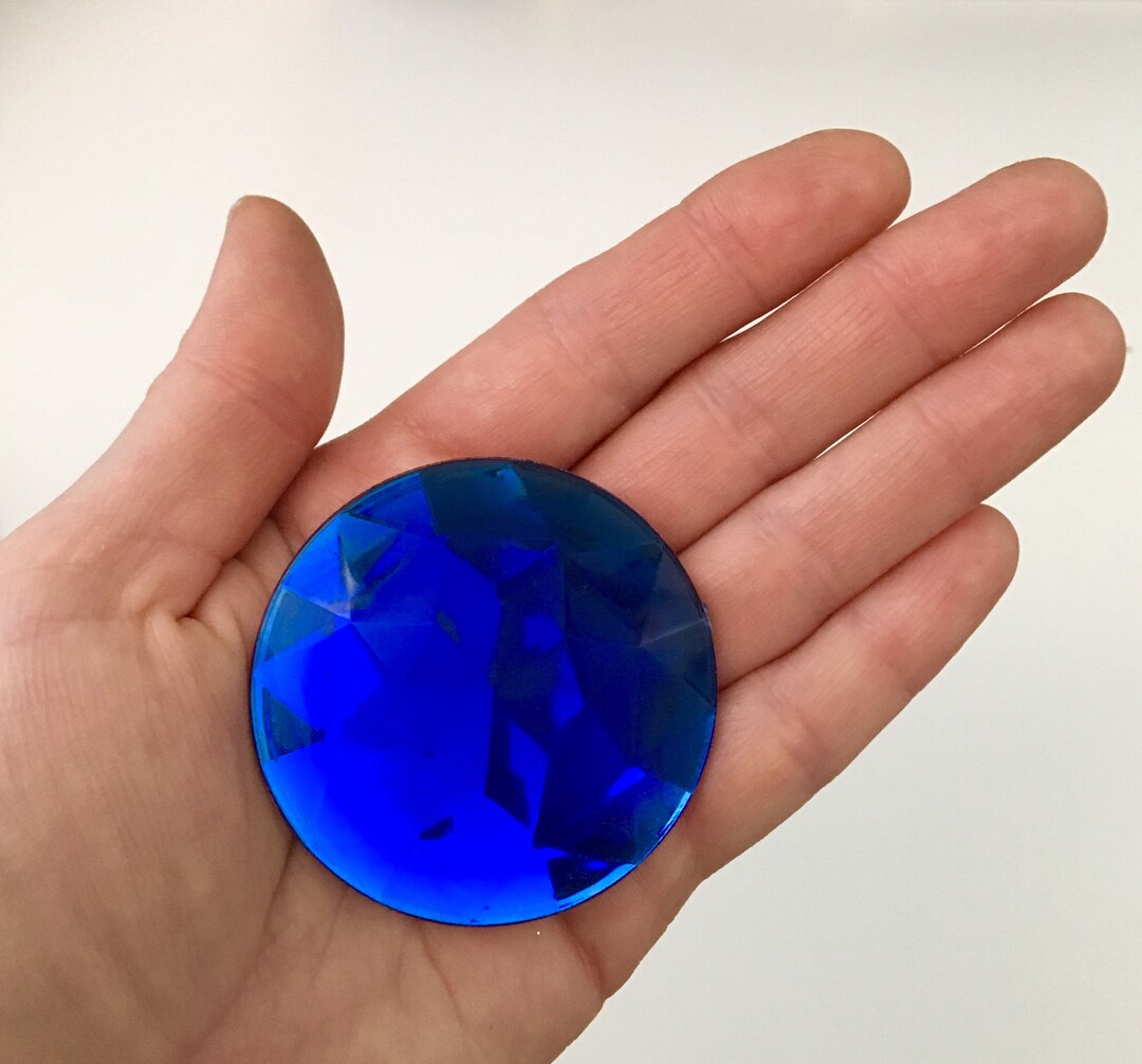 Royal Blue and Clear Gems, Jumbo Flat Back Rhinestones, 3 Sizes - Etsy