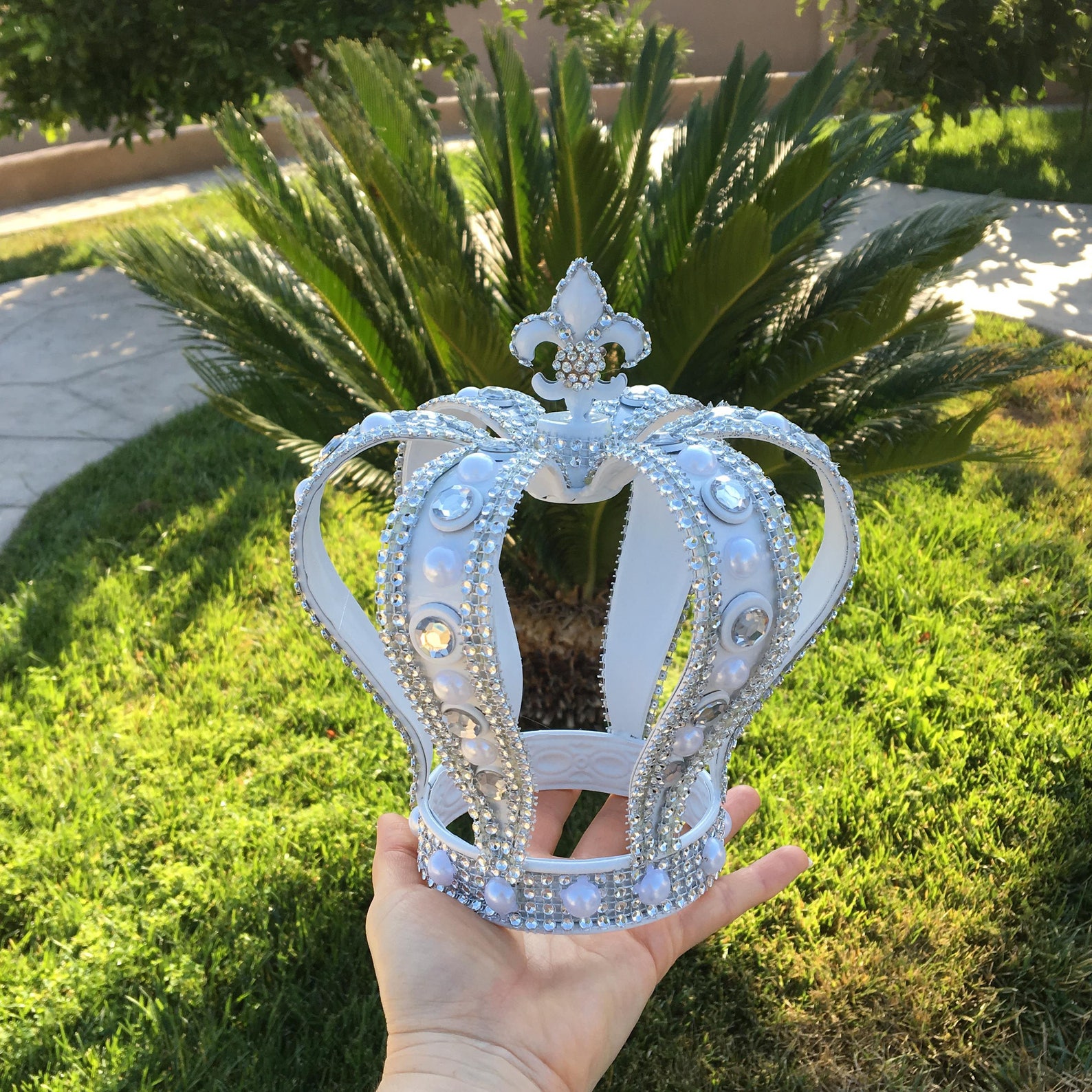 SALE!!! Handmade Crown Cake Topper With Royal Blue Crystals for Your ...