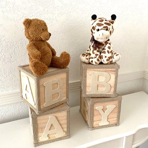 BABY Block Centerpiece, Boho Style Nursery Decor, Baptism, Christening ...