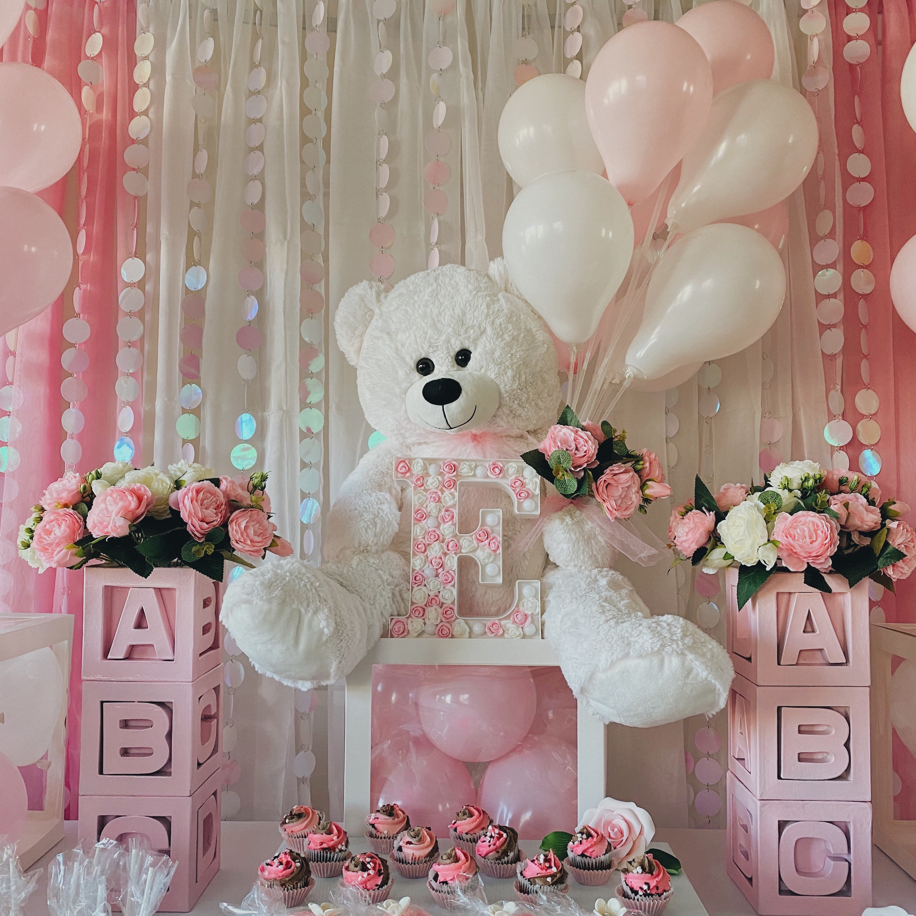 Bear and ABC Block Baby Shower or Birthday Beautiful Table - Etsy