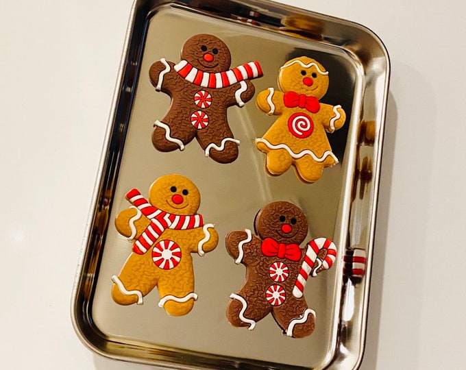 Baking Tray With Gingerbread Men Christmas Decor, Magnet for Fridge ...