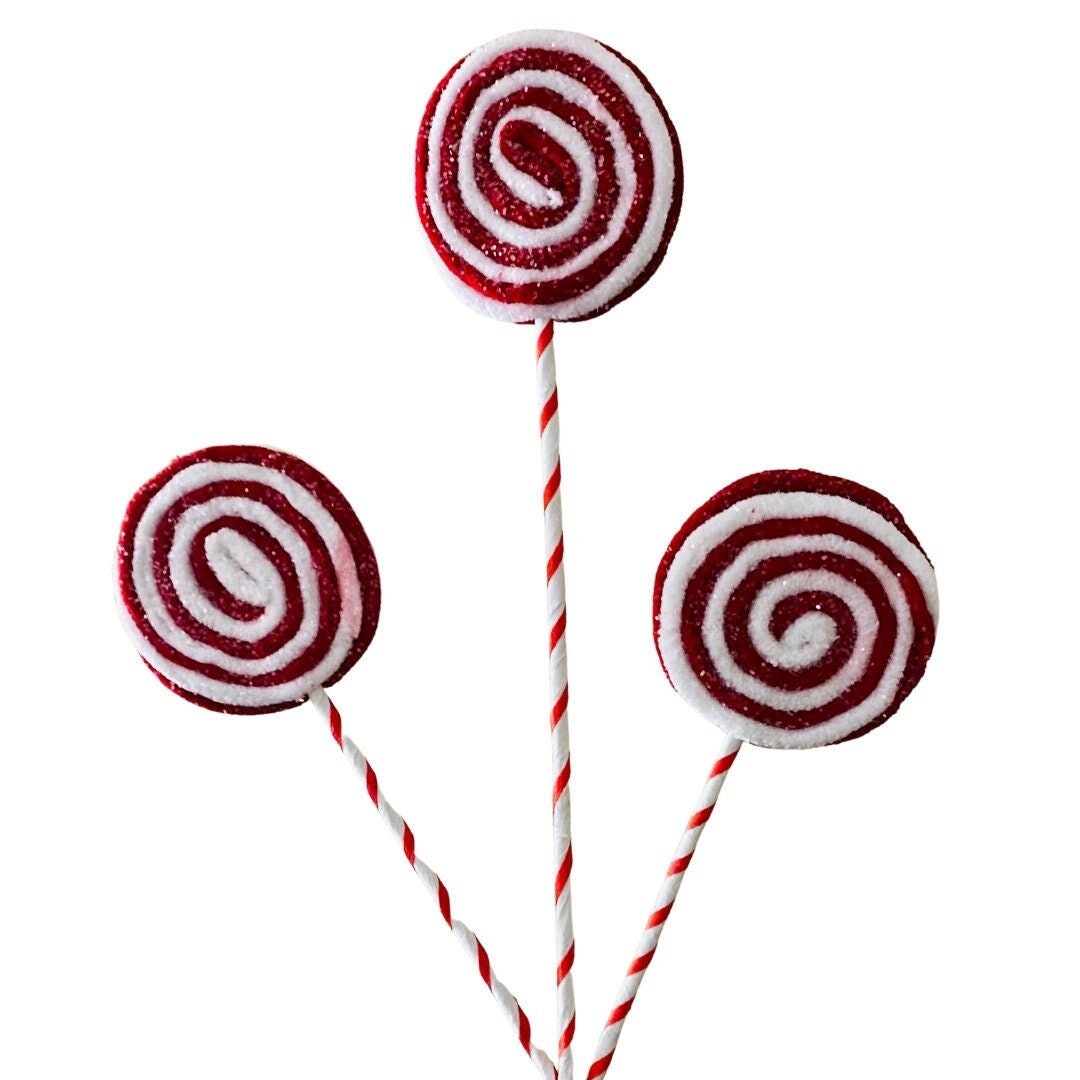Lollipop Decor, SET of 3 Lollipops, Christmas Wreath Accessories ...