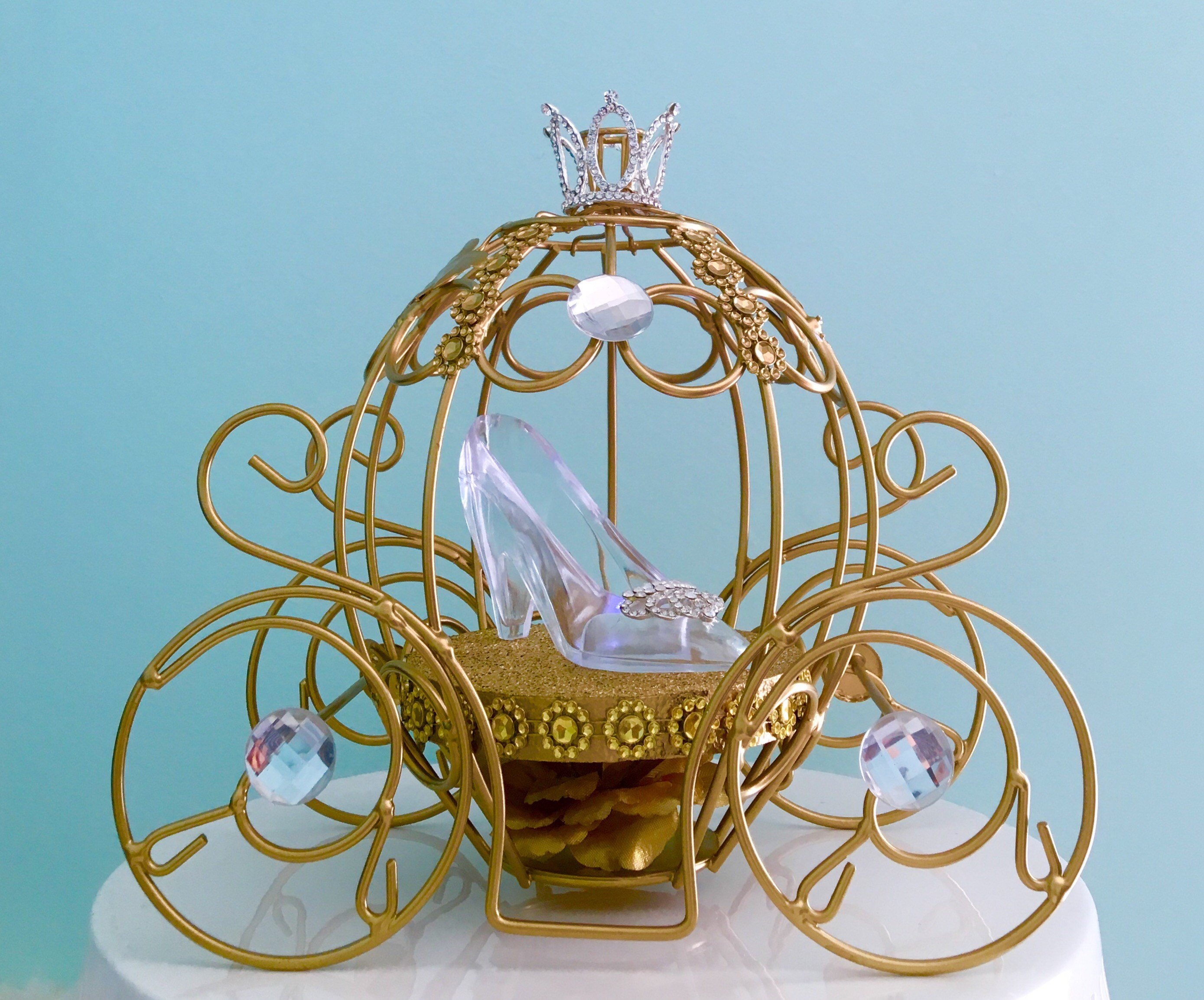 Gold Cinderella Carriage Centerpiece