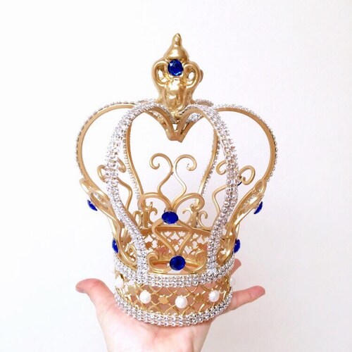Gorgeous Gold or Silver Crown Cake Topper With Crystals for - Etsy