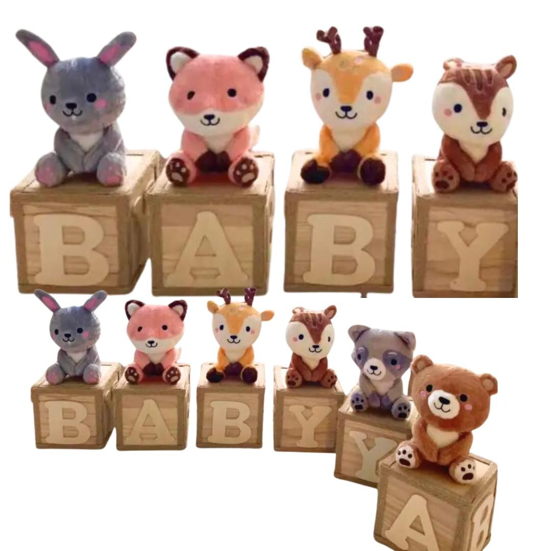 Woodland BABY Block Centerpieces, Boho Style Nursery Decor, Christening ...