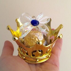 6 Plastic Crown Favor Boxes With Clear Lid, Cupcake Holder, Party Favor ...