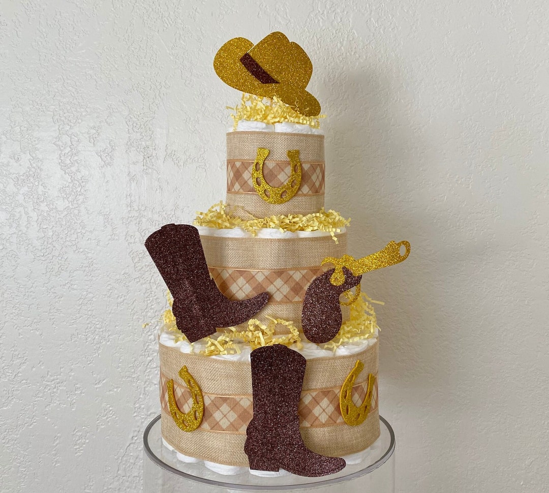 Cowboy Diaper Cake, Country Style Diaper Cake, Baby Shower Centerpiece ...