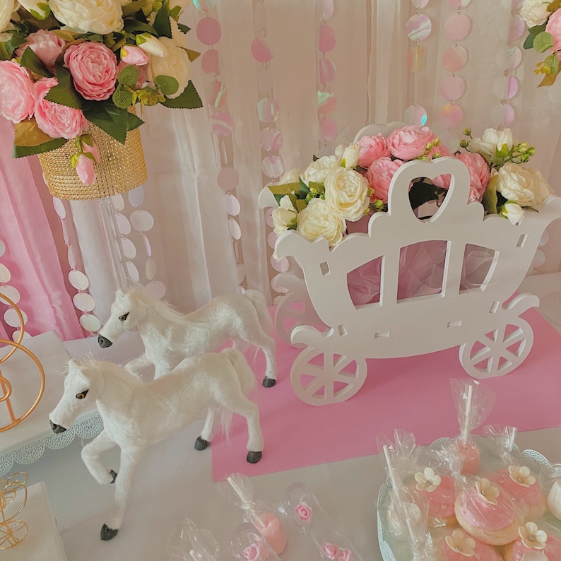 Cinderella Carriage Table Decor Princess Carriage With Horses | Etsy