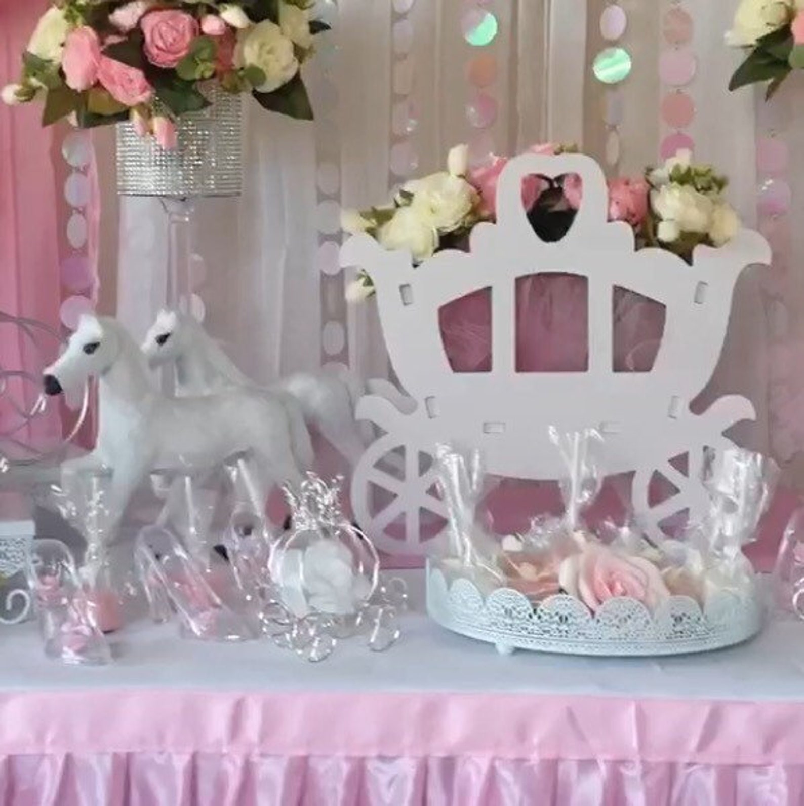 Cinderella Carriage Table Decor Princess Carriage with horses | Etsy