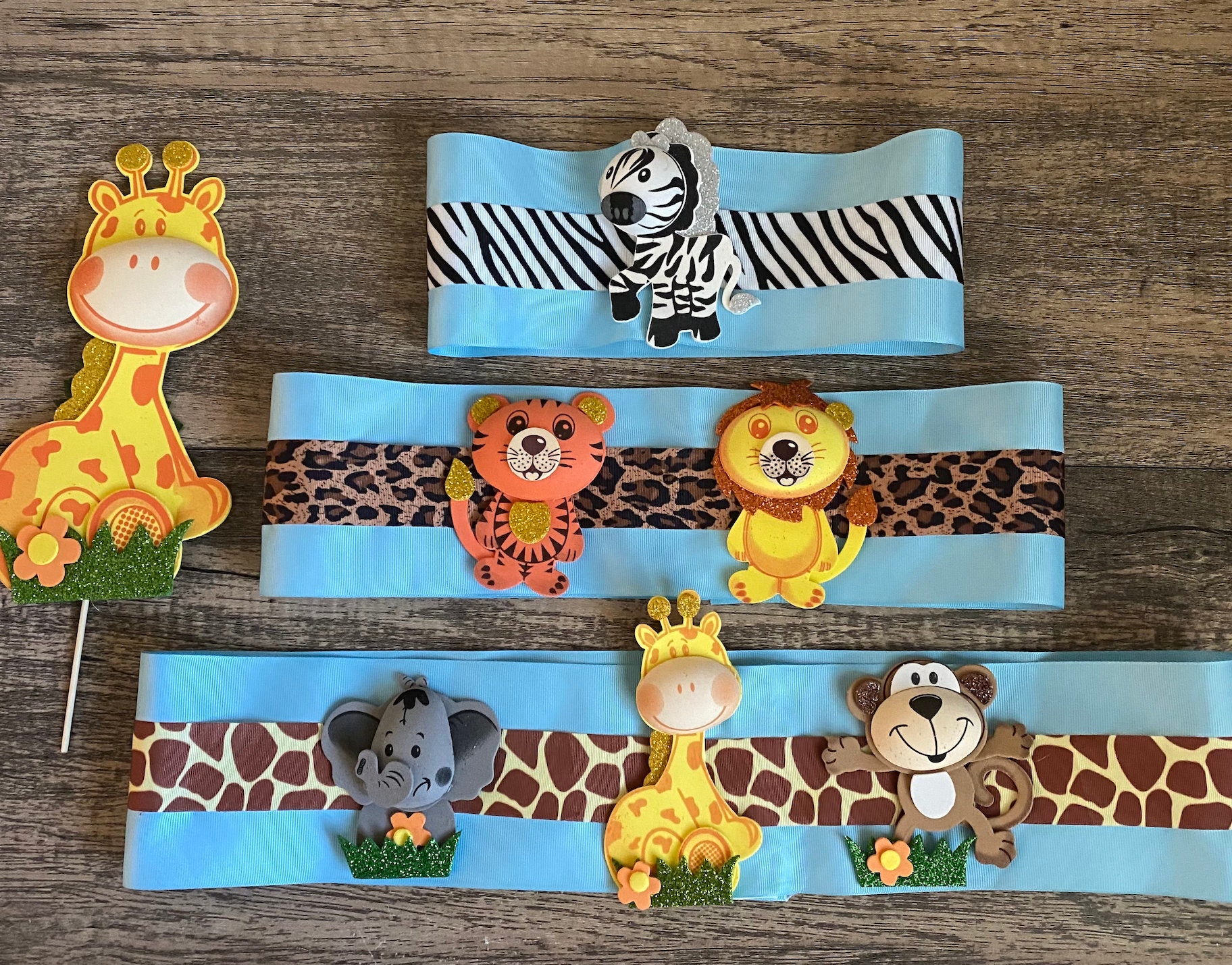 Safari Animals Diaper Cake KIT 3 Tier Jungle Themed Diaper - Etsy