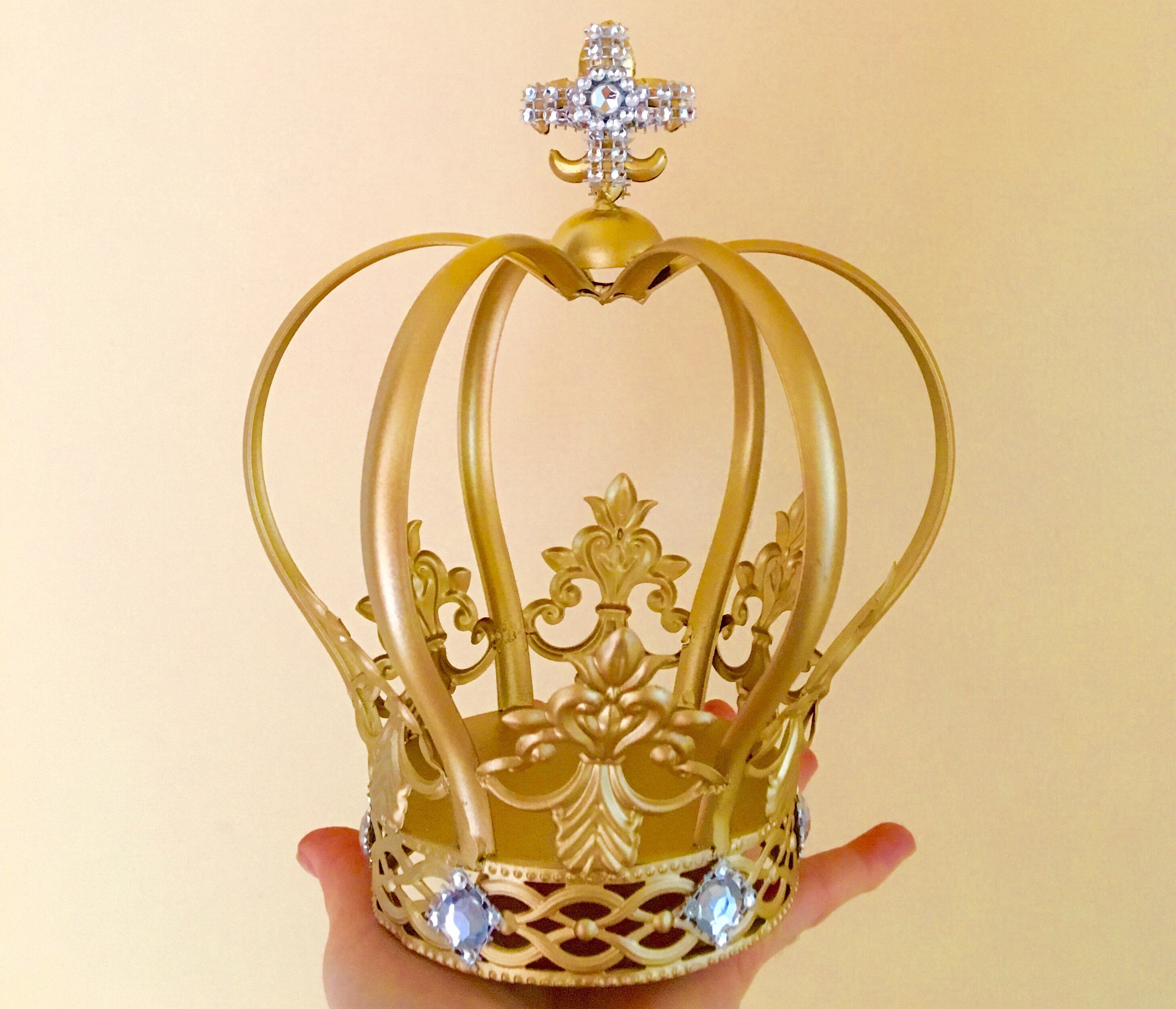 Gorgeous Gold or Silver Crown Cake Topper With Crystals for - Etsy
