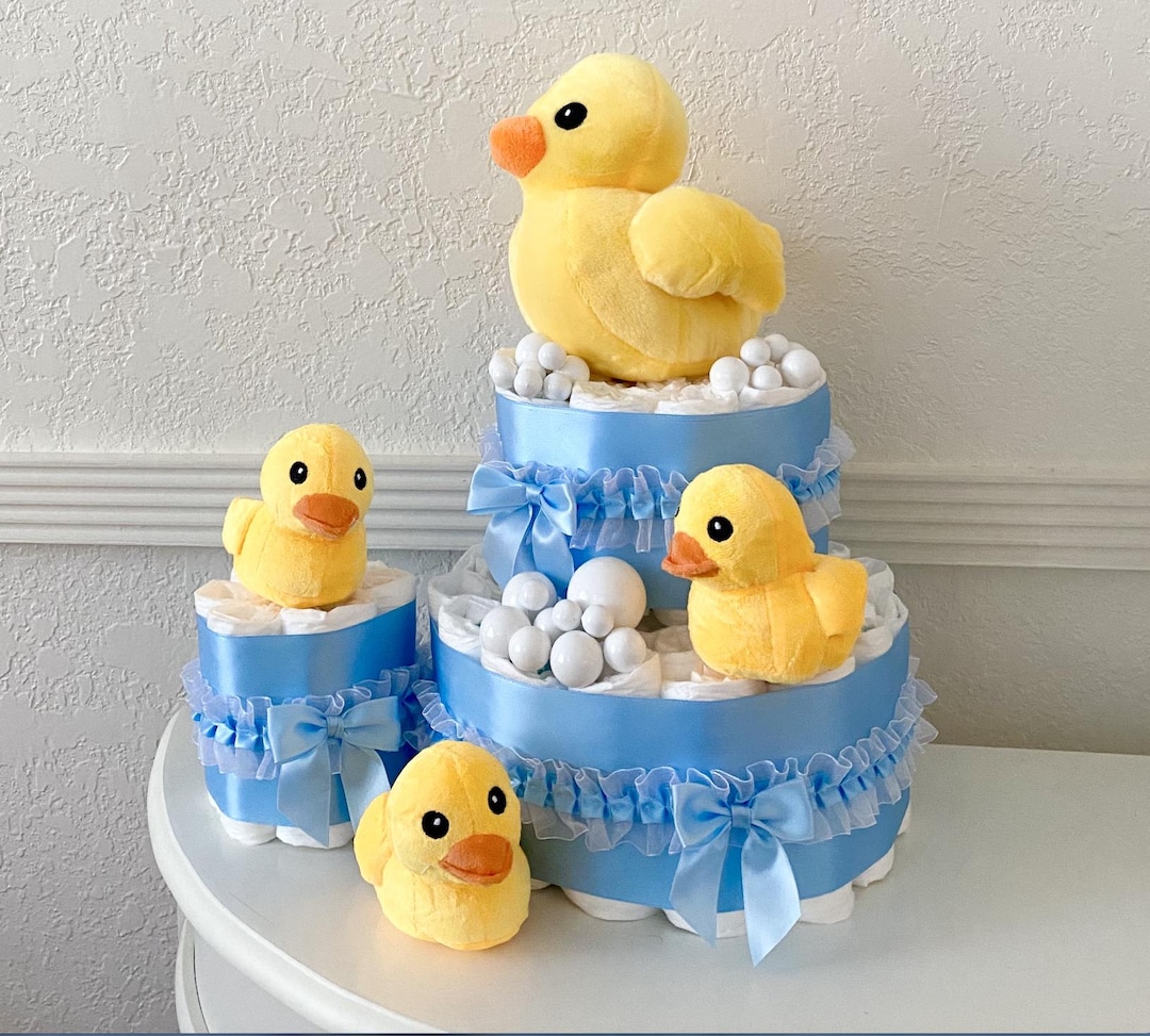 Duck Diaper Cake 3 Tier Bathtub Themed Diaper Cake, It's a Boy Cake, It ...