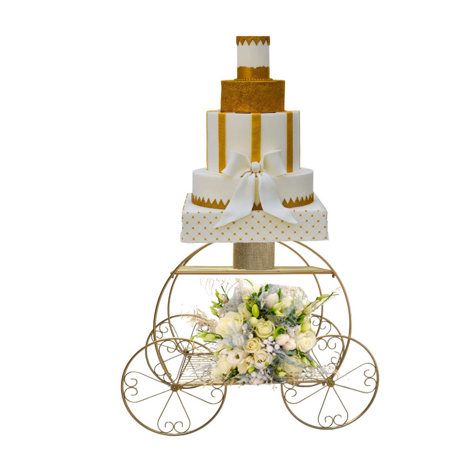 Giant Carriage Cake Stand, Big Size 35" Wheel to Wheel, 27.5 ...