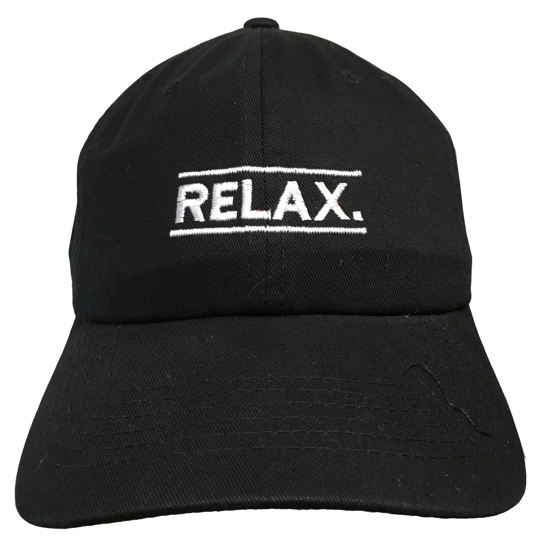 Relax. - Polo Style Ball Cap (black With White Stitching) - Etsy