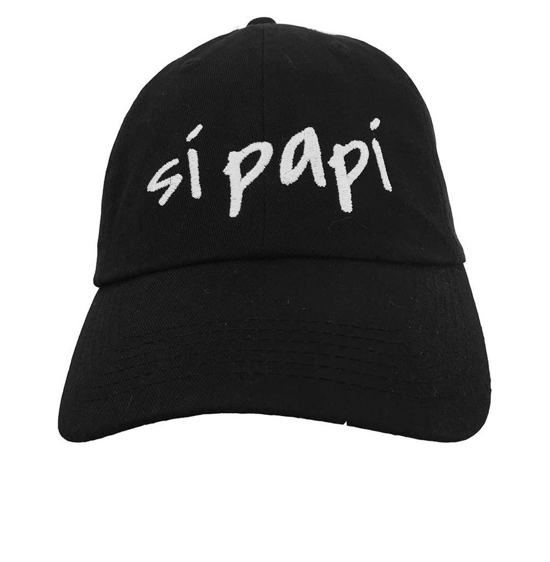 Si Papi - Polo Style Ball Cap (black With White Stitching) - Etsy