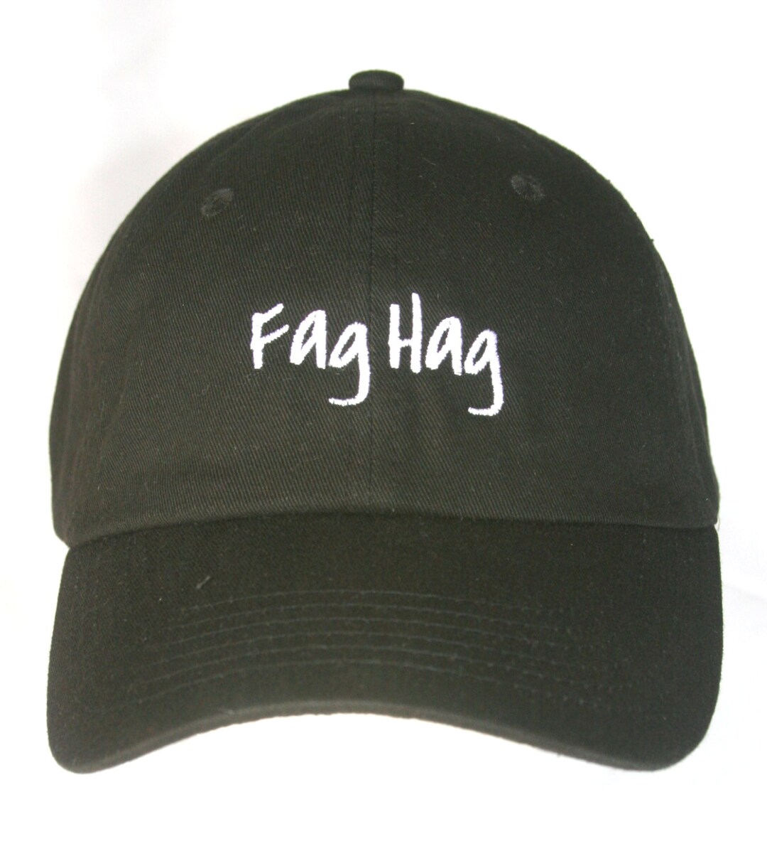 Fag Hag (polo Style Ball Black With White Stitching) - Etsy