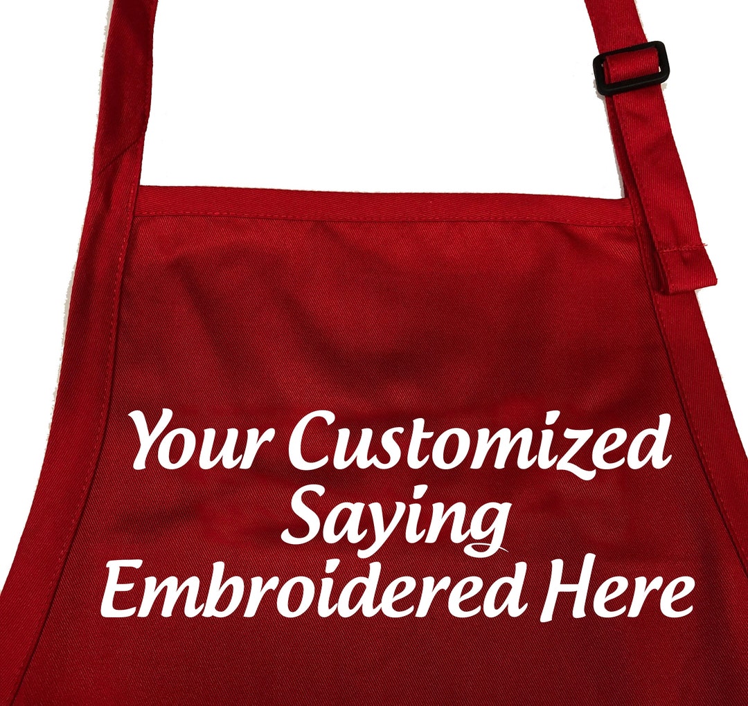 Your Own Customizable Embroidered Apron in Various Colors (adult Apron ...