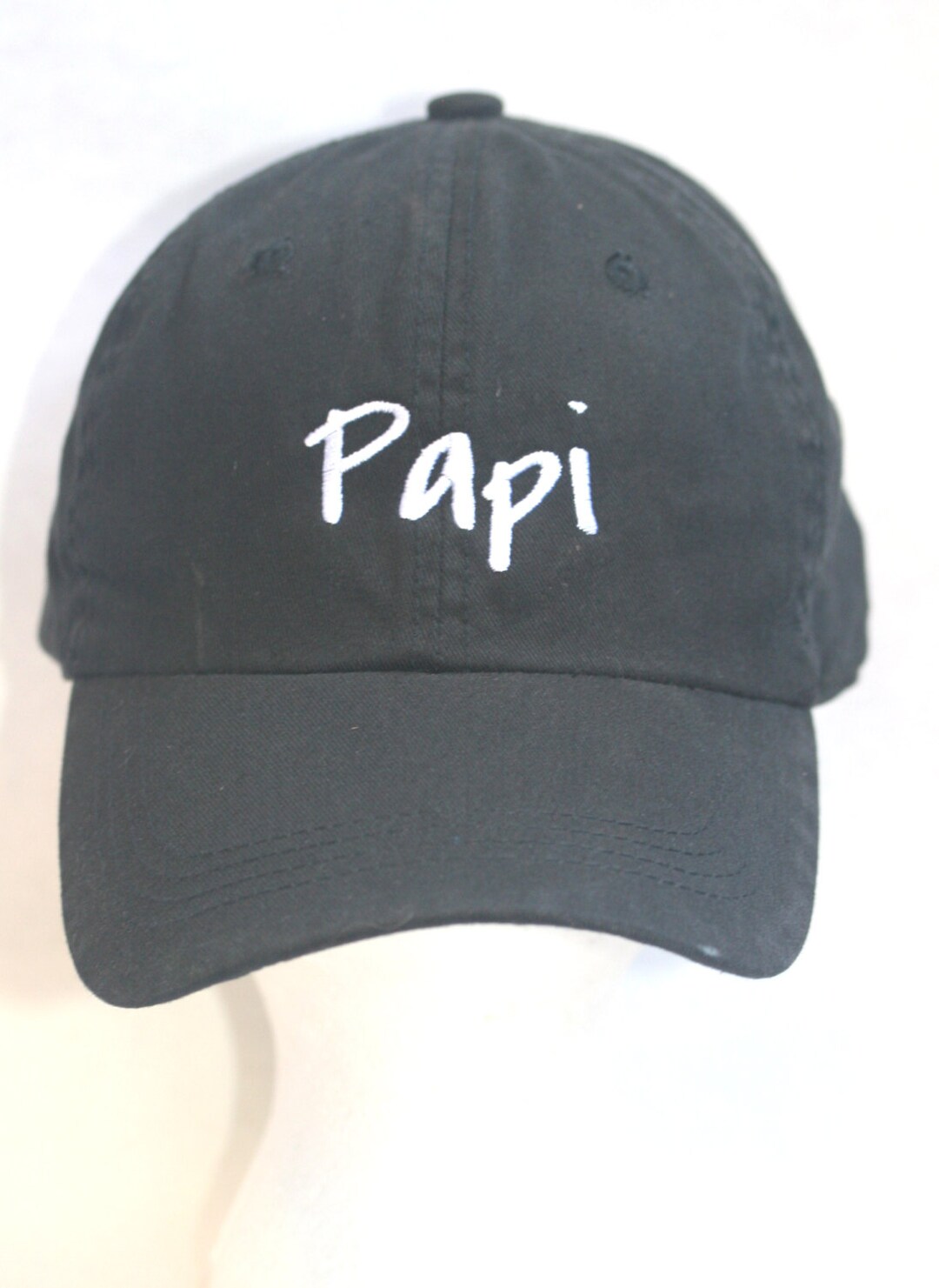 Papi - Polo Style Ball Cap (black With White Stitching) - Etsy