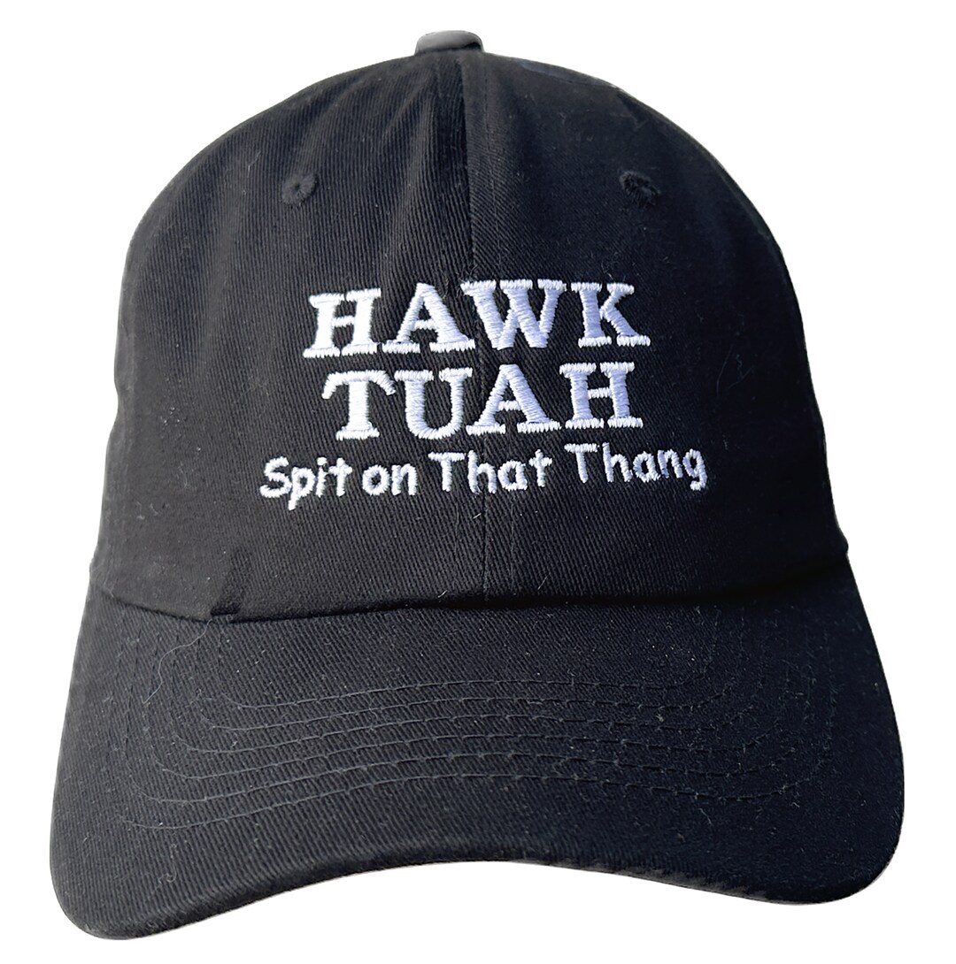 Hawk Tuah Spit on That Thang polo Style Ball Black With White Stitching ...