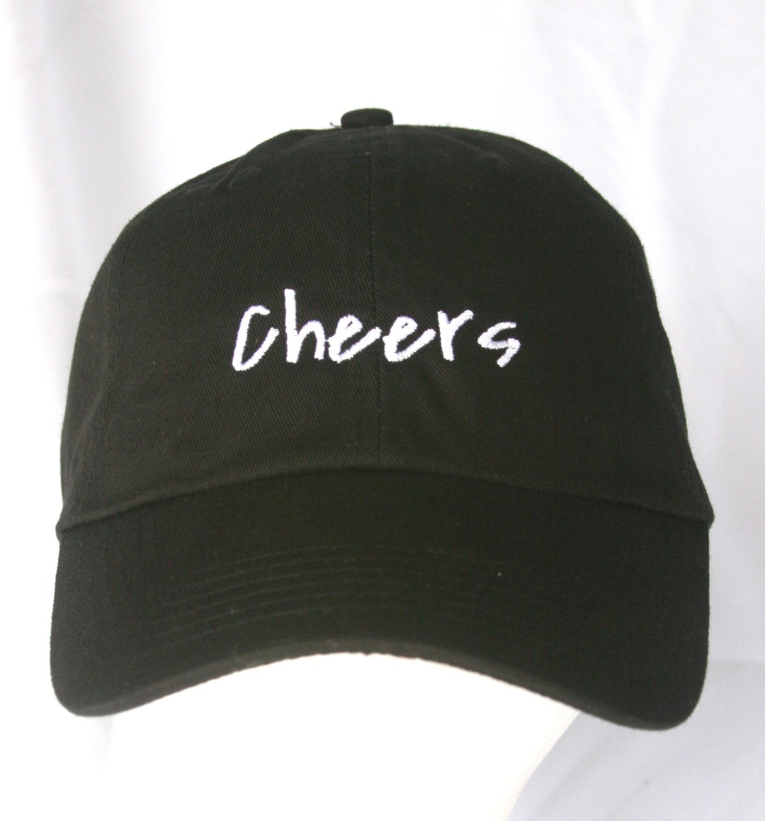 Cheers - Polo Style Ball Cap (black With White Stitching) - Etsy