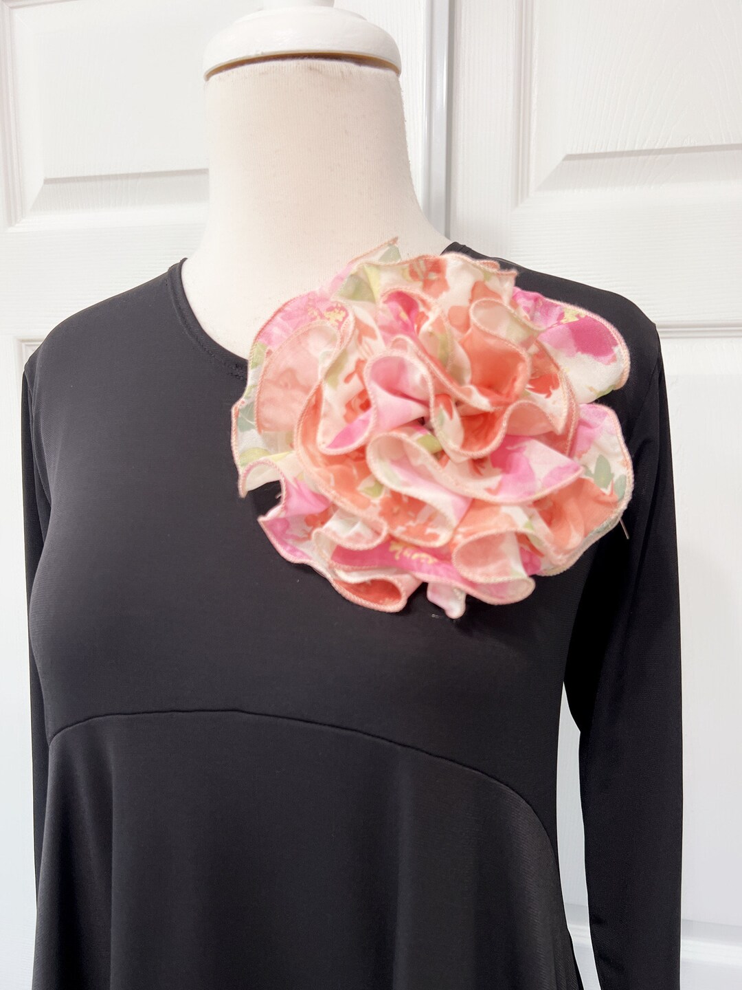 Pink Floral Brooch - Etsy