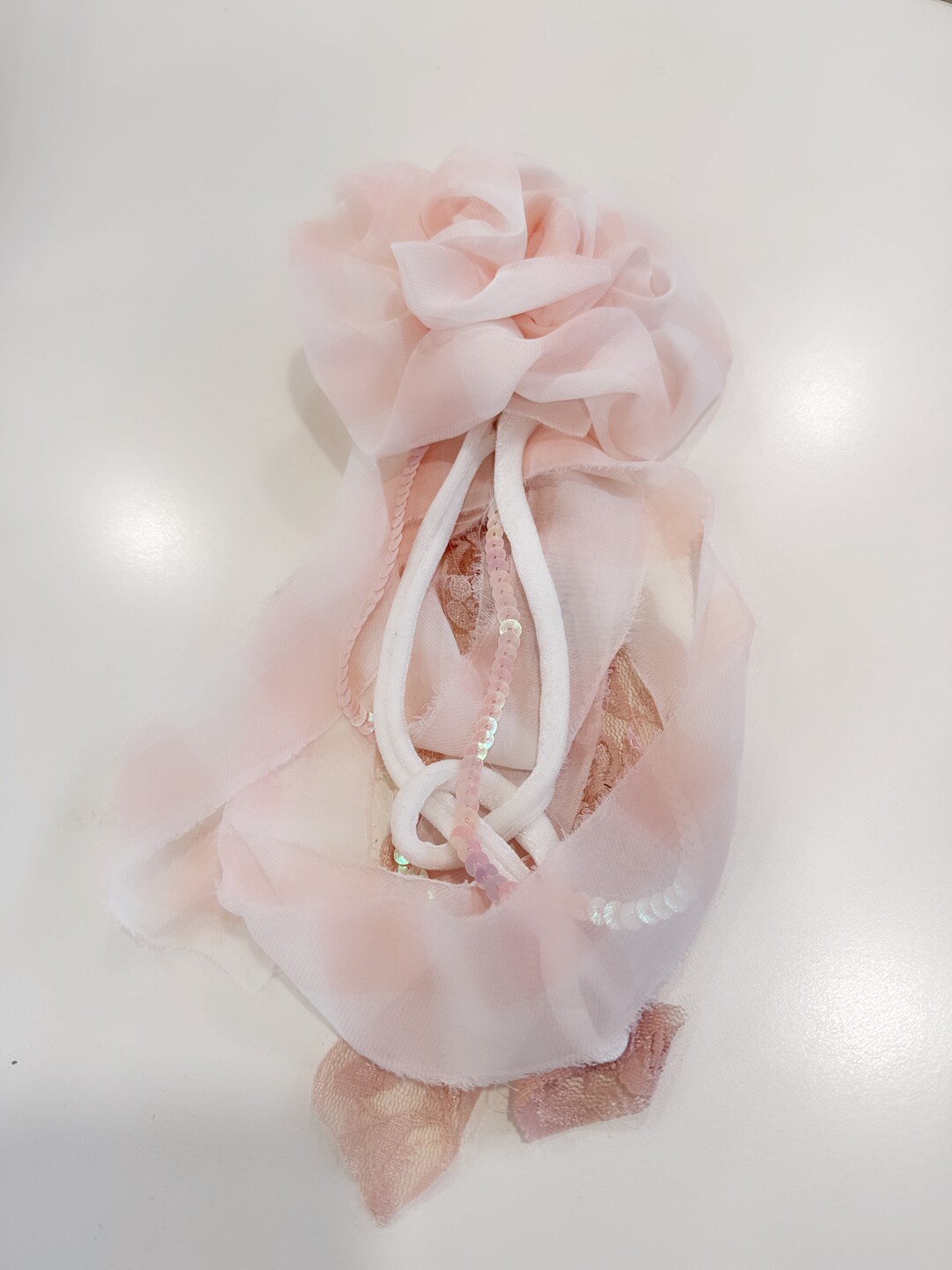 Soft Pink Squares Flower Brooch - Etsy