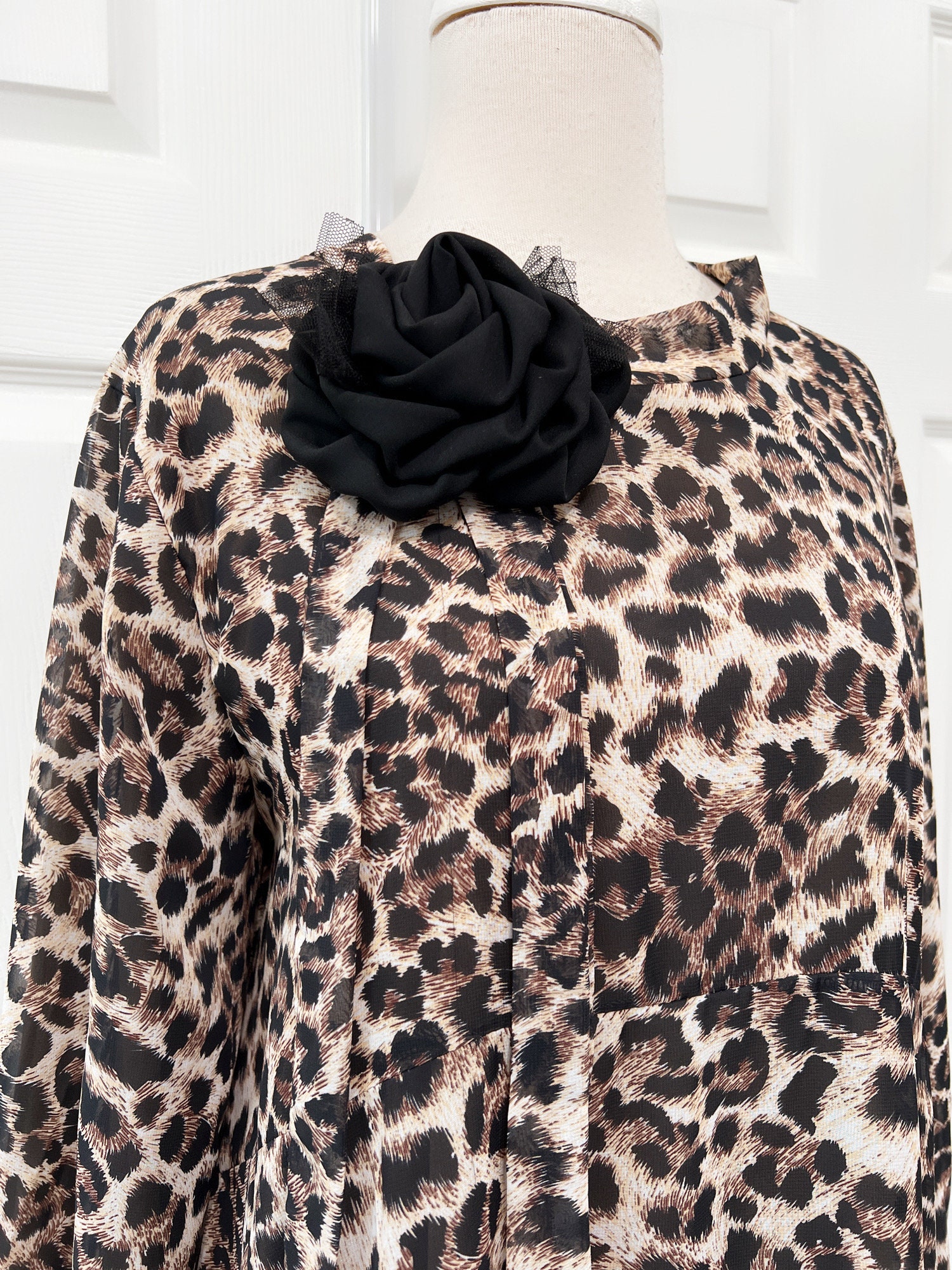 Colleen Dress in Leopard Black Ruffles - Etsy