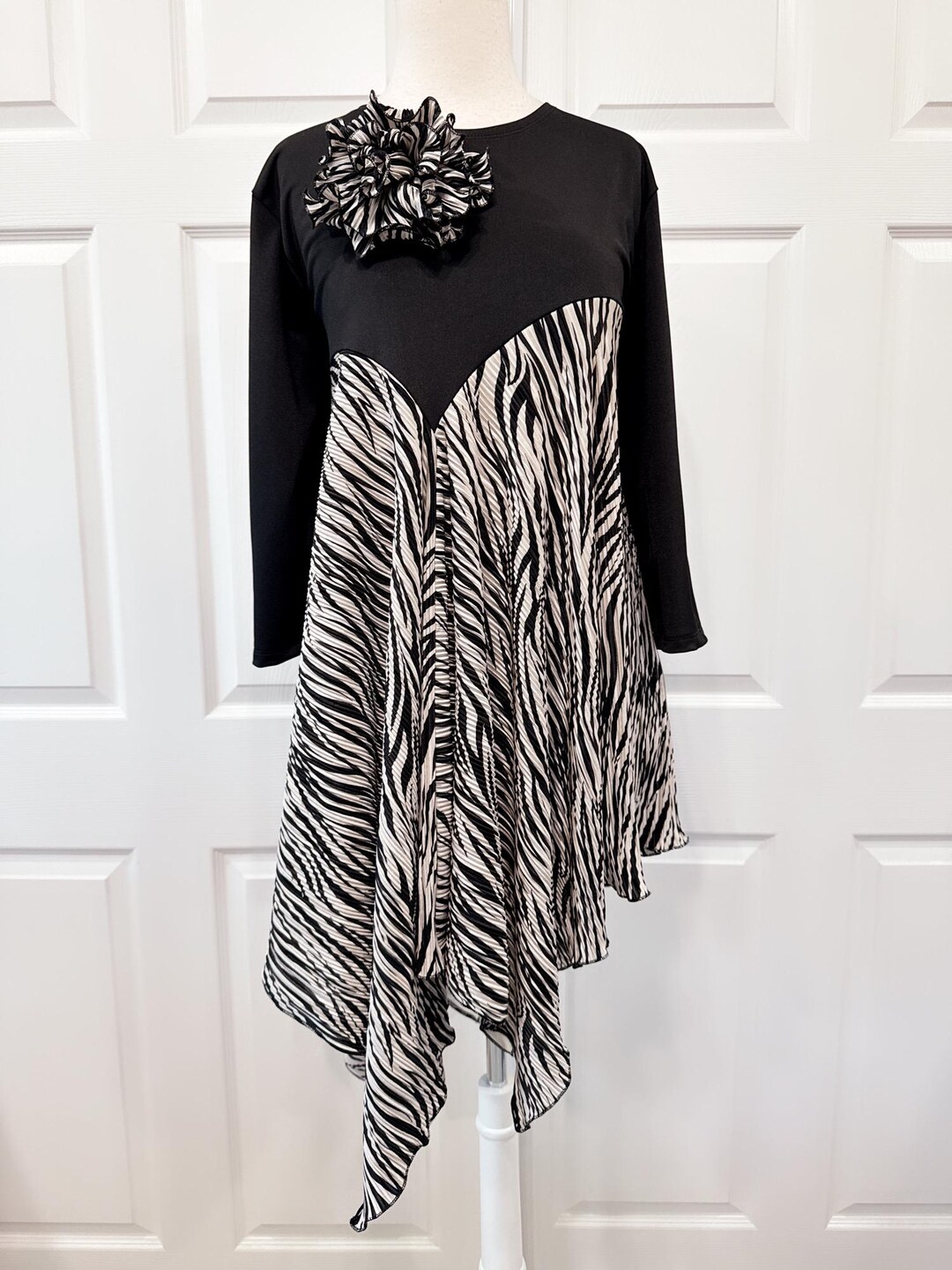Zebra Pleated Tunic Top - Etsy