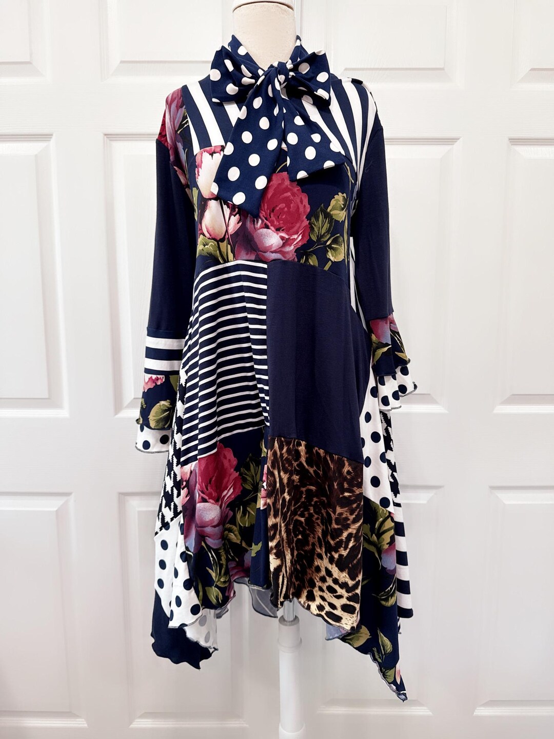 Navy Patchwork One of a Kind Top - Etsy