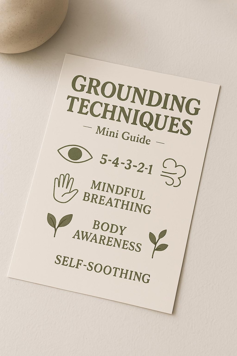 Grounding Techniques Mini Guide – Printable Mental Health Workbook ...