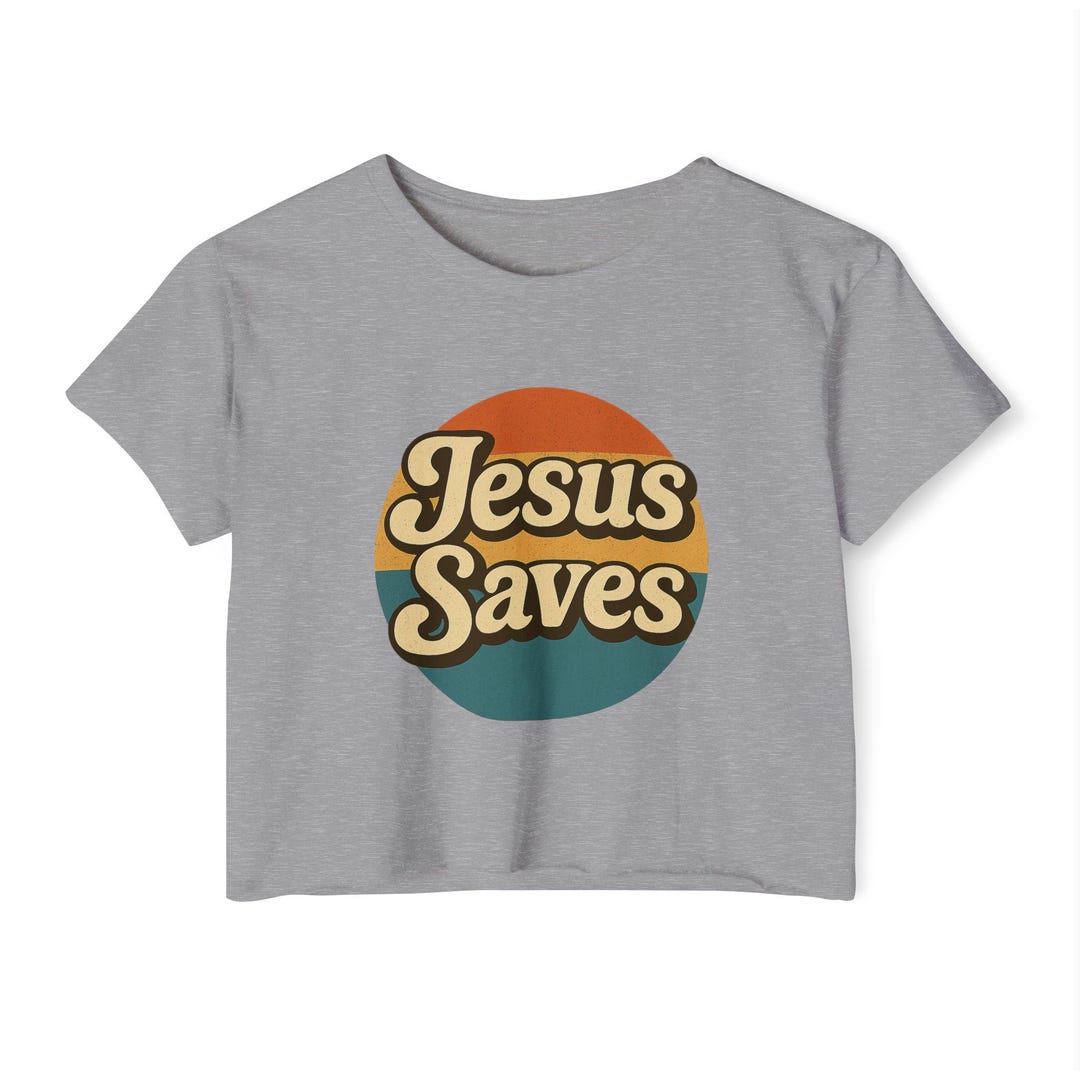 Jesus Saves Festival Crop Top, Trendy Summer Tee, Christian Crop Top ...