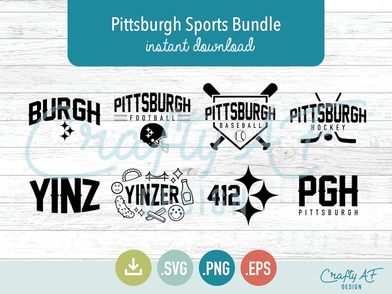 Pittsburgh Sports SVG Bundle: Cricut Crafting Designs (digital Download ...