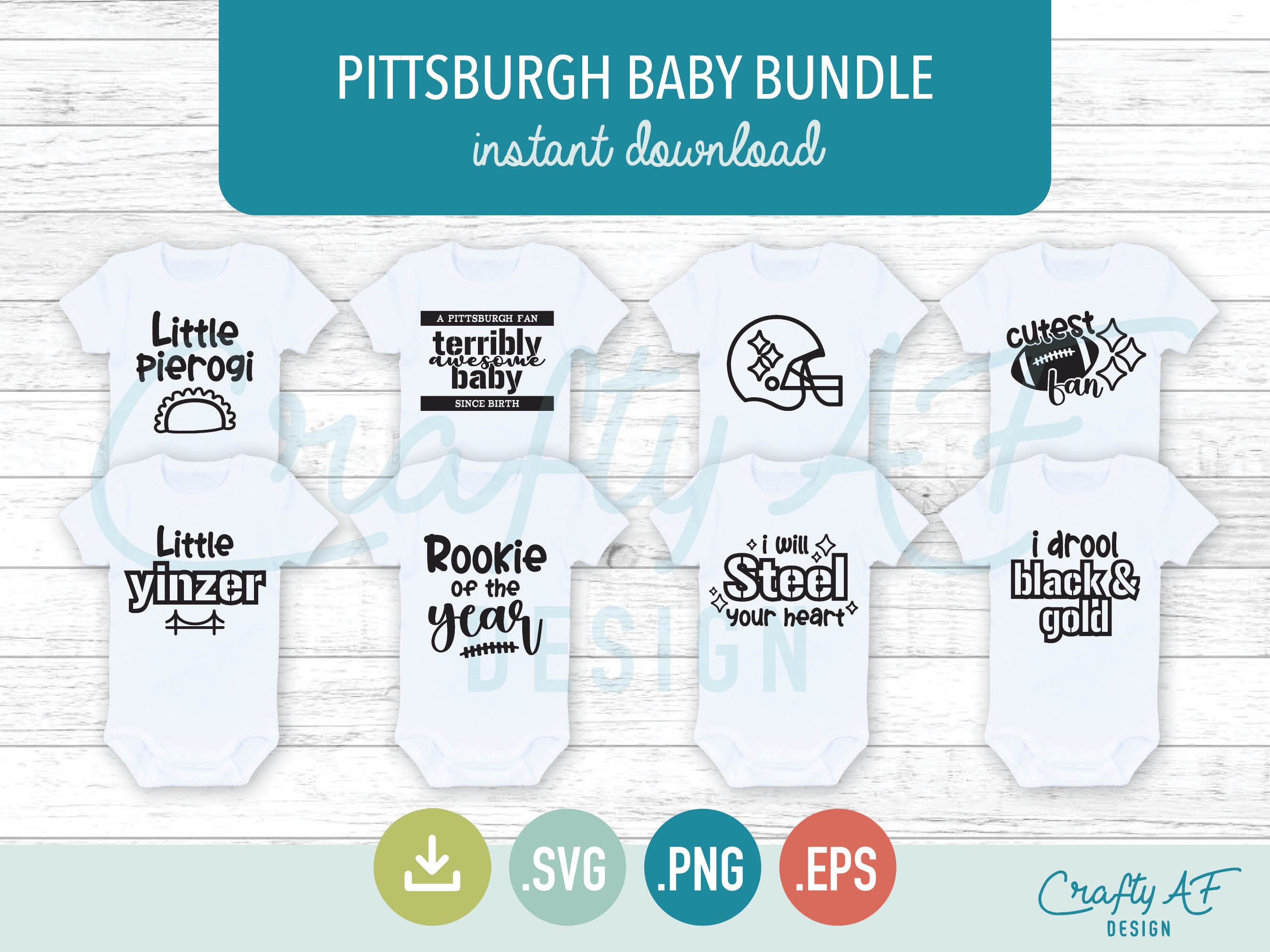 Pittsburgh Baby Bundle, Instant Download, SVG PNG EPS Silhouette ...