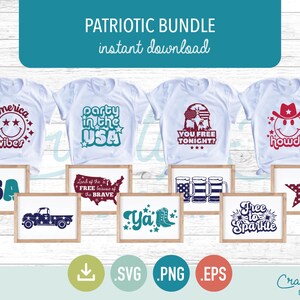 Patriotic Bundle, Instant Download, SVG PNG EPS Silhouette Cutting ...