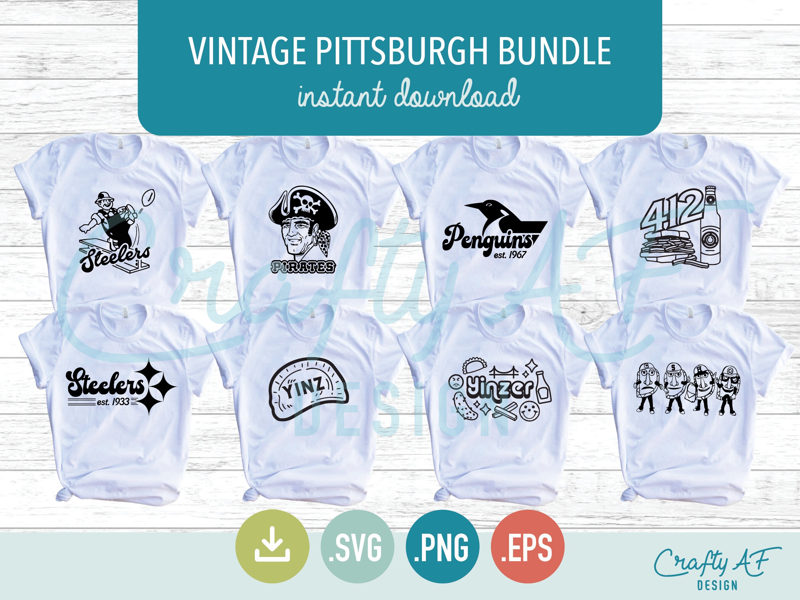 Vintage Pittsburgh Bundle, Instant Download, SVG PNG EPS Silhouette ...