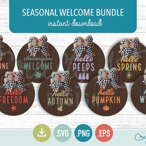 Seasonal Welcome Bundle, Instant Download, SVG PNG EPS Silhouette ...