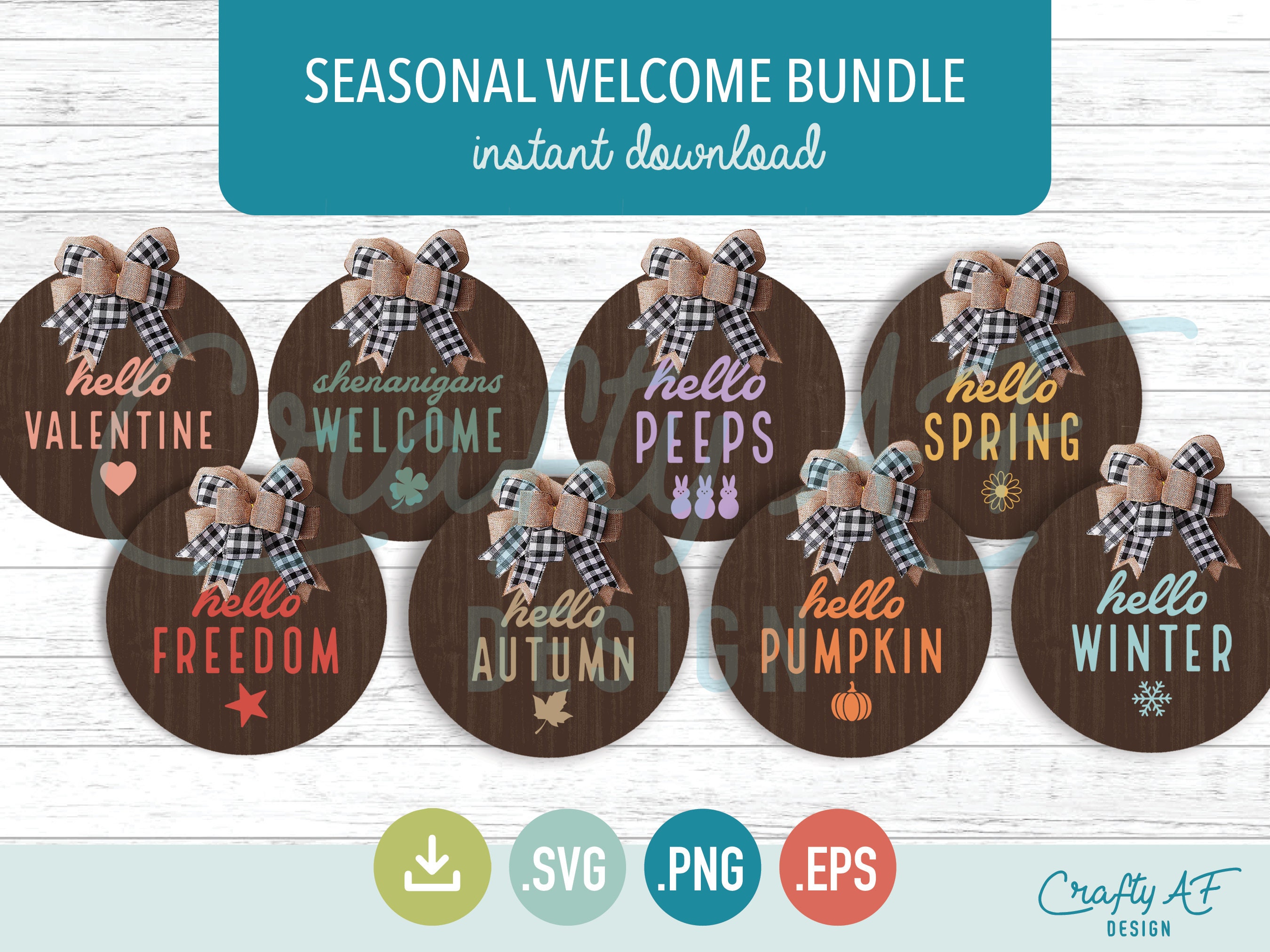 Seasonal Welcome Bundle, Instant Download, SVG PNG EPS Silhouette ...