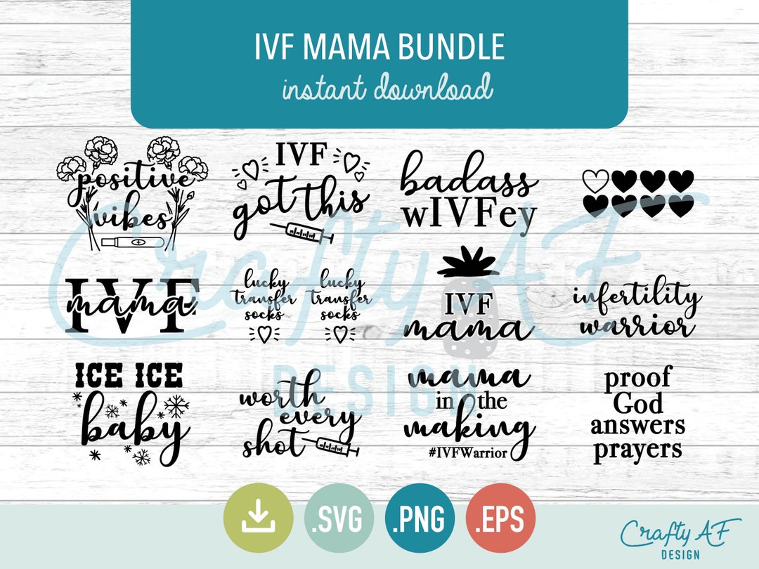 IVF Mama Bundle, Instant Download, Svg Png Eps Silhouette Cutting Files ...