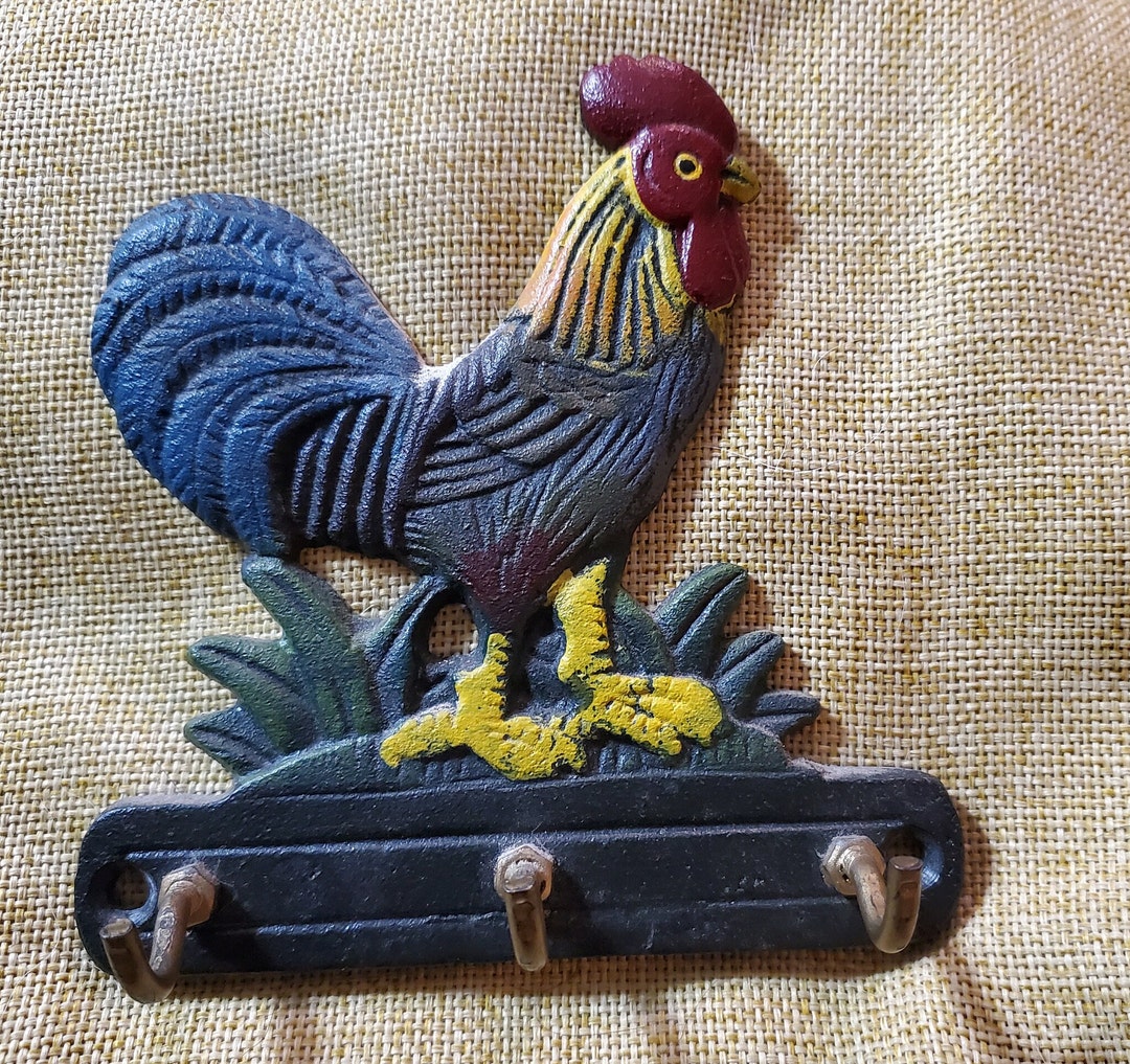 Vintage Cast-iron Rooster Key Holder - Etsy