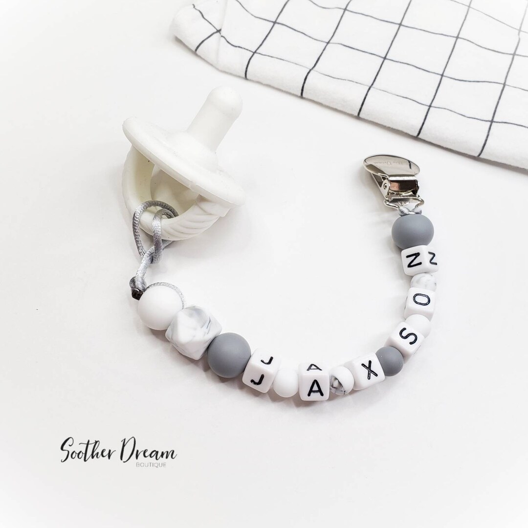 Personalized Pacifier Clip for Baby Boy or Girl Customized With Name ...