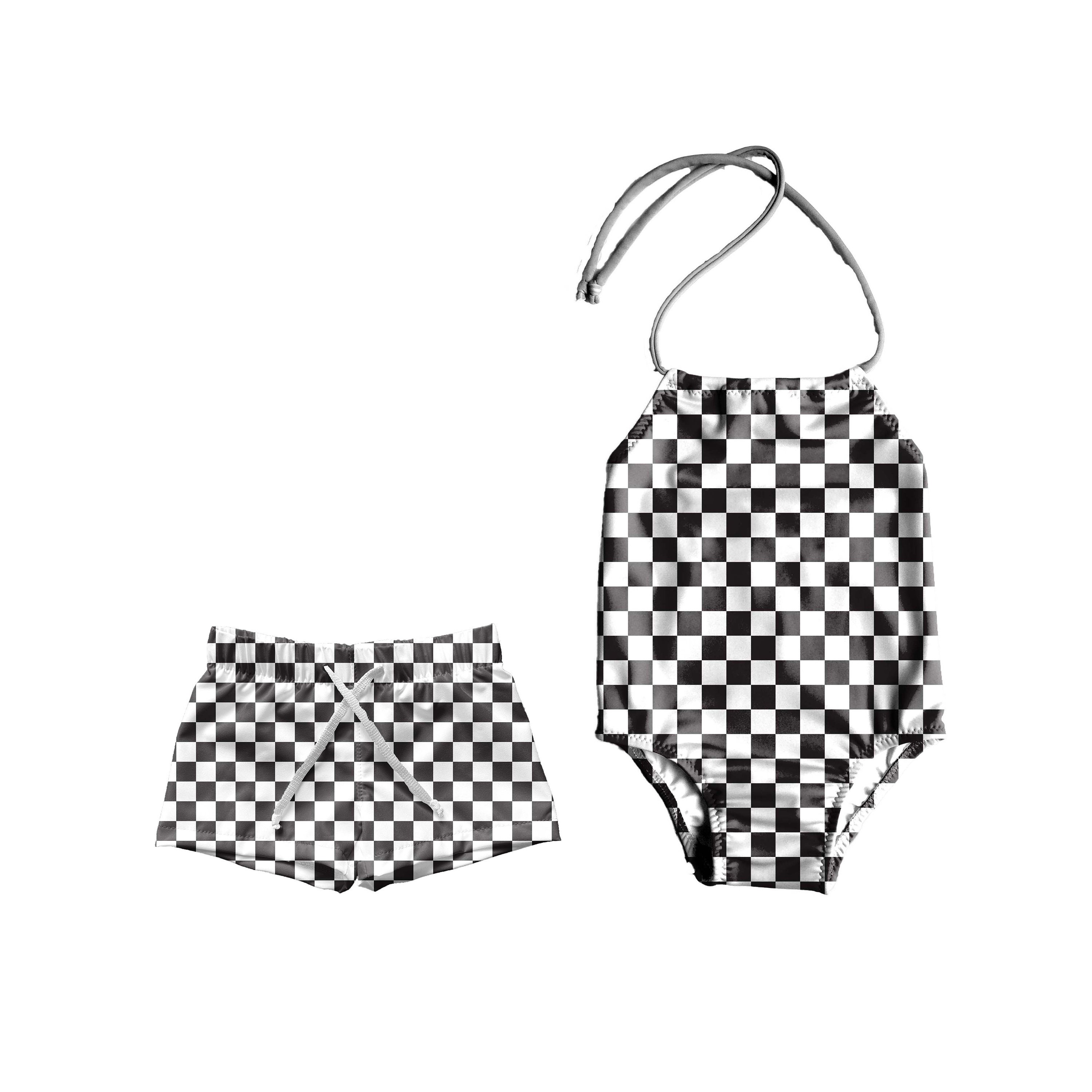 Brother and Sister Matching Swimsuits, Checkers Matching Outfits ...