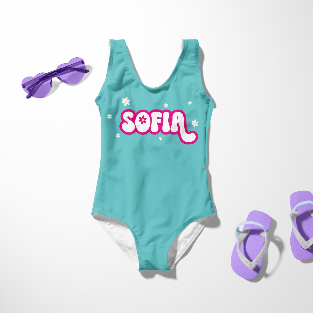 Personalized Girl Swimsuit With Name, Birthday Girl Bathing Suit ...