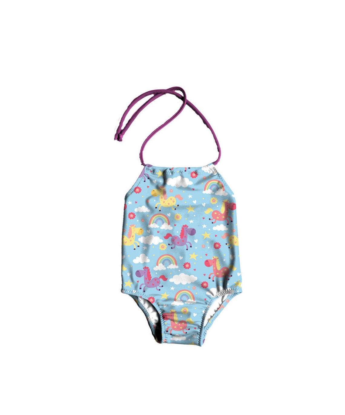 Girls One Piece Swimsuit Toddlers Halter Bathing Suit - Etsy