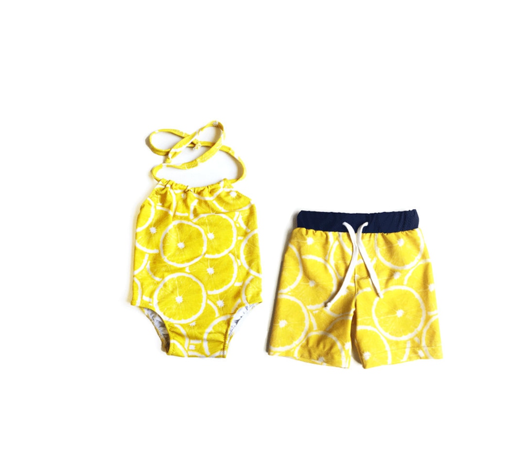 Brother and Sister Matching Swimsuits, Lemonade Party Matching Outfits ...