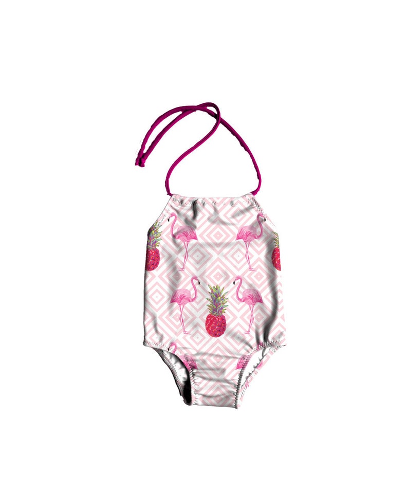 Girls One Piece Swimsuit Toddlers Halter Bathing Suit | Etsy