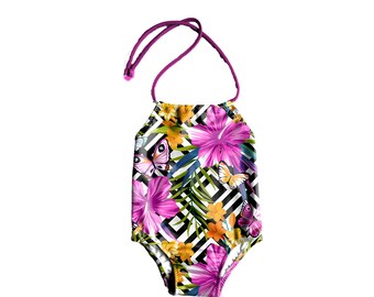 Girls One Piece Swimsuit Toddlers Halter Bathing Suit | Etsy
