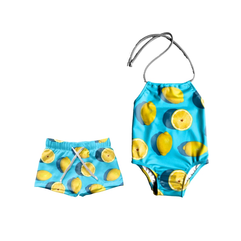 Brother and Sister Matching Swimsuits, Lemonade Party Matching Outfits ...